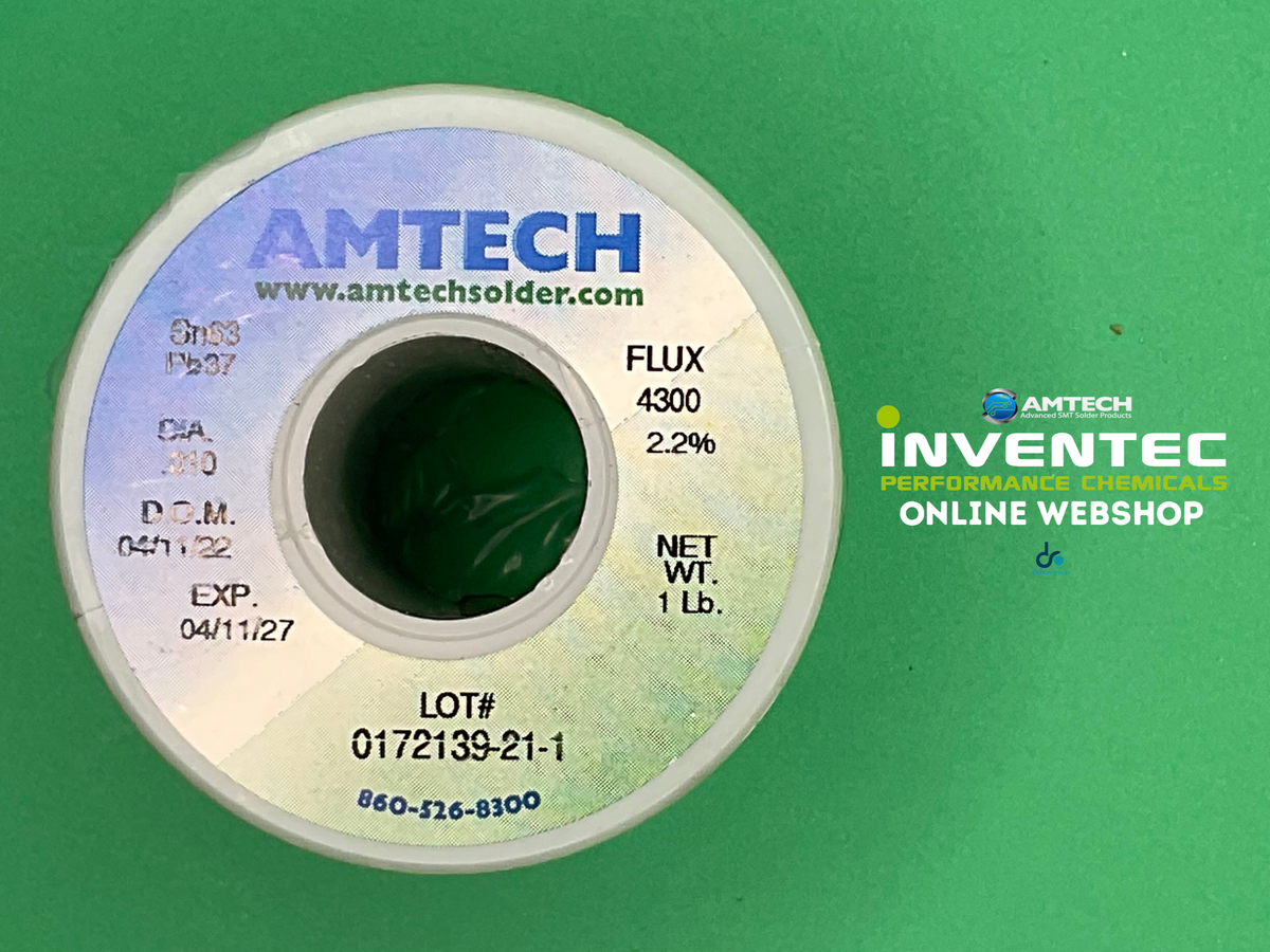AMTECH 4300 Sn63/Pb37 CORE WIRE 2.2% Flux – InventecPerformanceChemicals
